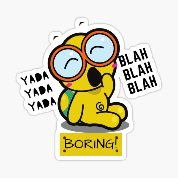 "Boring Yawning Yellow Turtle" Sticker by mench64 | Redbubble