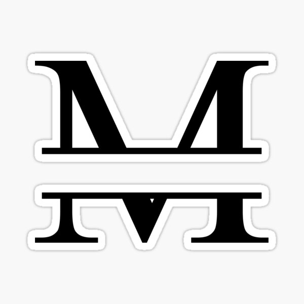 "Split Monogram letter M" Sticker for Sale by ClearcutCorner | Redbubble