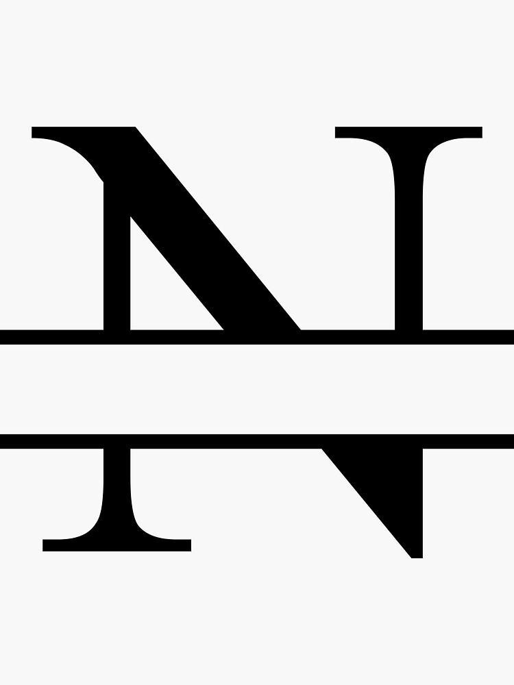 "Split Monogram letter N" Sticker for Sale by ClearcutCorner | Redbubble