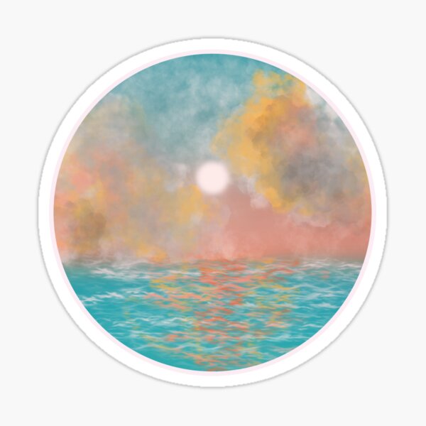 "Monet Sunset Vibes" Sticker for Sale by mikaylart | Redbubble