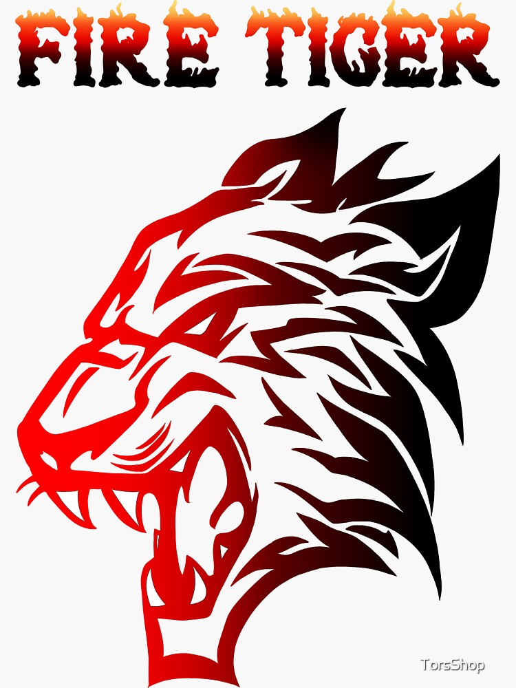 "Absolute Fire Tiger" Sticker for Sale by TorsShop | Redbubble