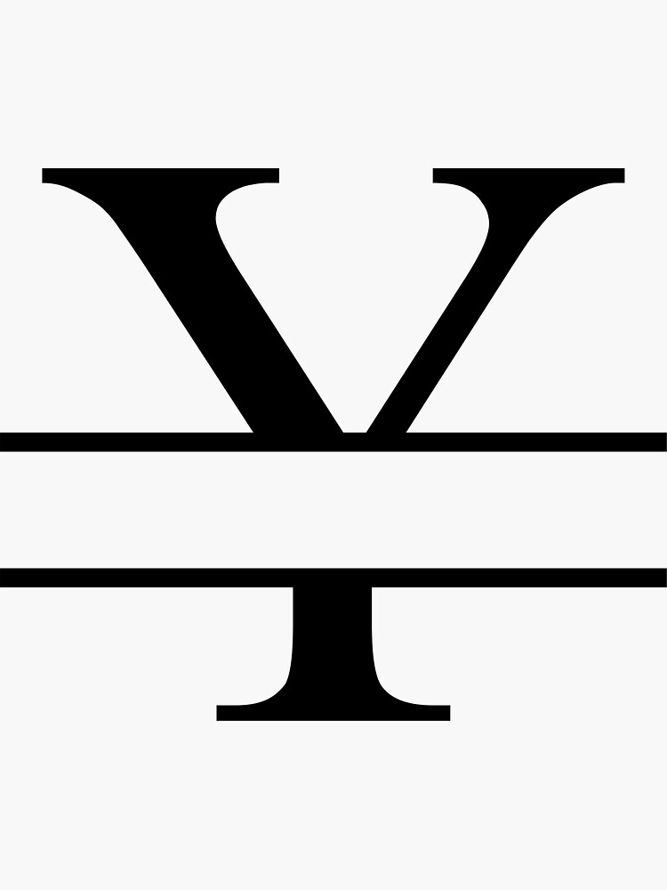"Split Monogram Letter Y" Sticker for Sale by ClearcutCorner | Redbubble