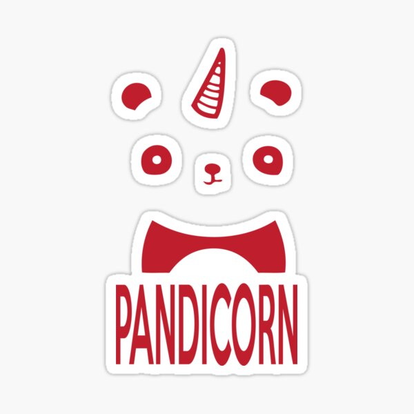 "PandiCorn - Red Logo Design" Sticker by 108dragons | Redbubble