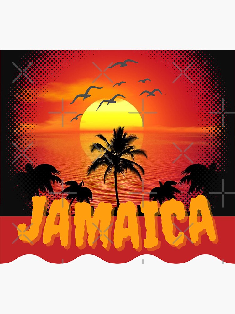 "Jamaica Sunset" Sticker for Sale by IrieCraftyHub | Redbubble