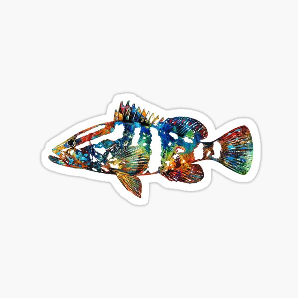 "Colorful Grouper 2 Art Fish by Sharon Cummings" Sticker for Sale by ...