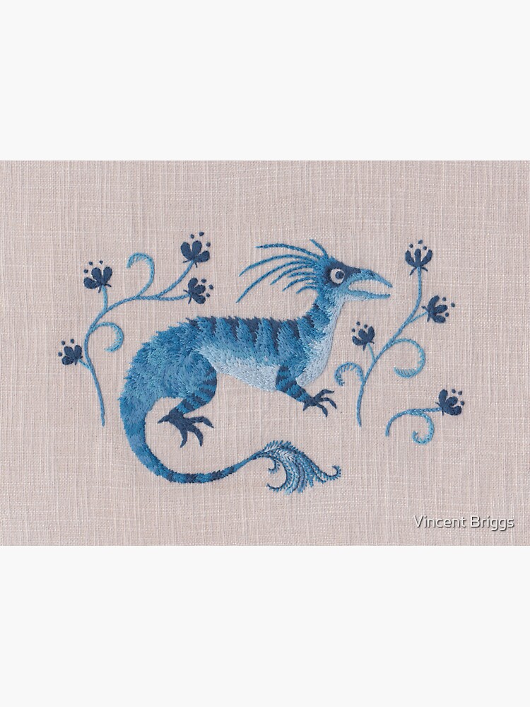 "Blue monster embroidery scan" Sticker for Sale by VincentBriggs ...
