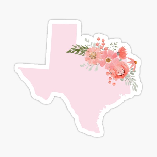 "Light Pink Floral Texas Sticker" Sticker for Sale by chollemarie ...