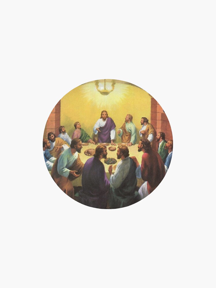 "VINTAGE RELIGION LAST SUPPER WITH JESUS CHRIST CLASSIC ROUND STICKER ...