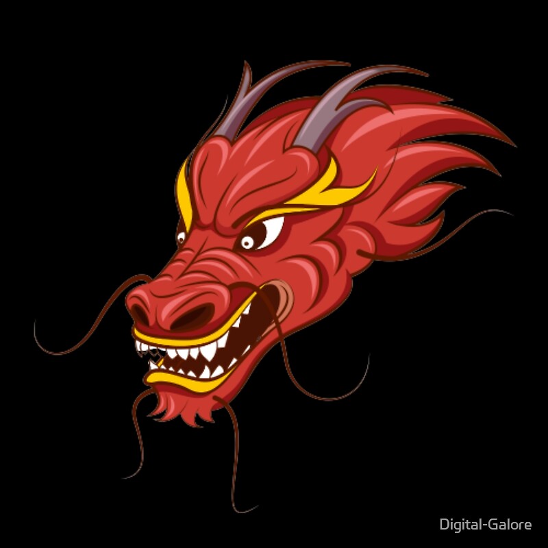 "Red Dragon Head" by Digital-Galore | Redbubble