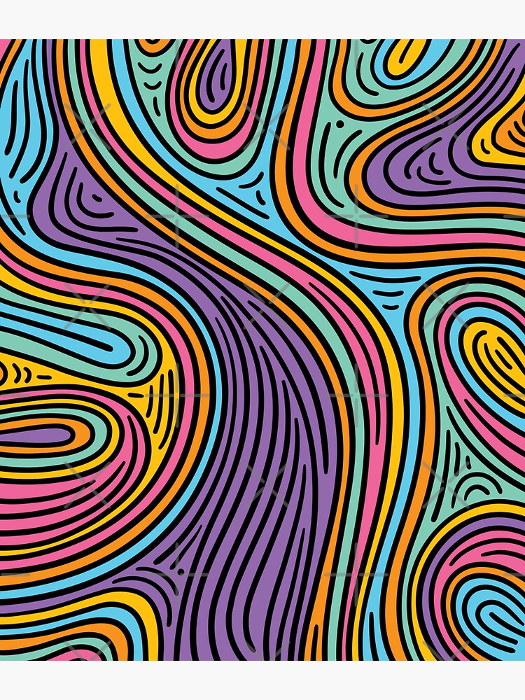"Colorful Doodle" Sticker by azziella-design | Redbubble