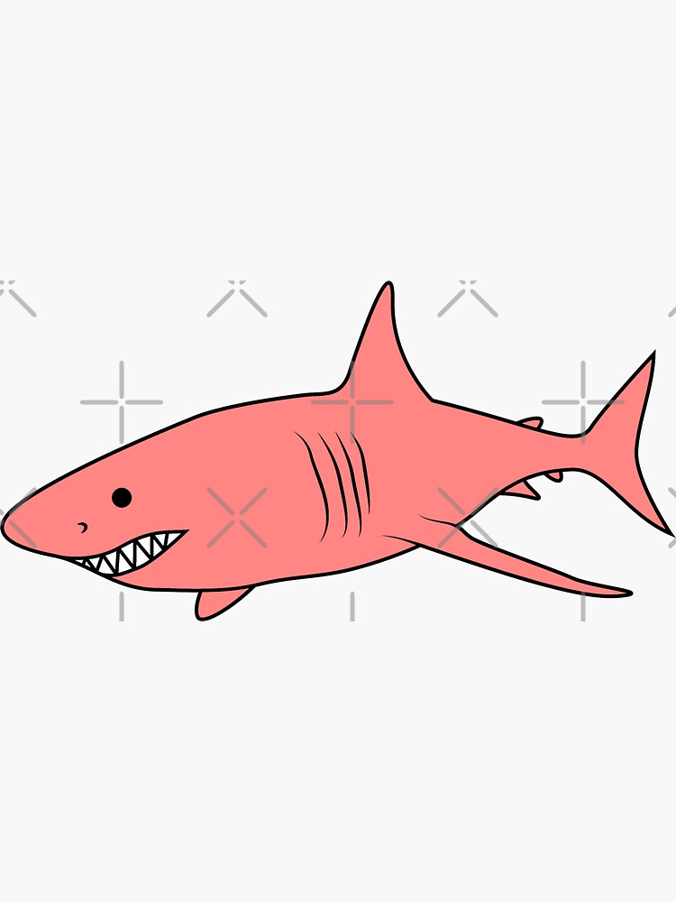 "Pink shark" Sticker by SkiniB | Redbubble
