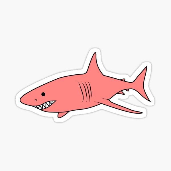 "Pink shark" Sticker by SkiniB | Redbubble