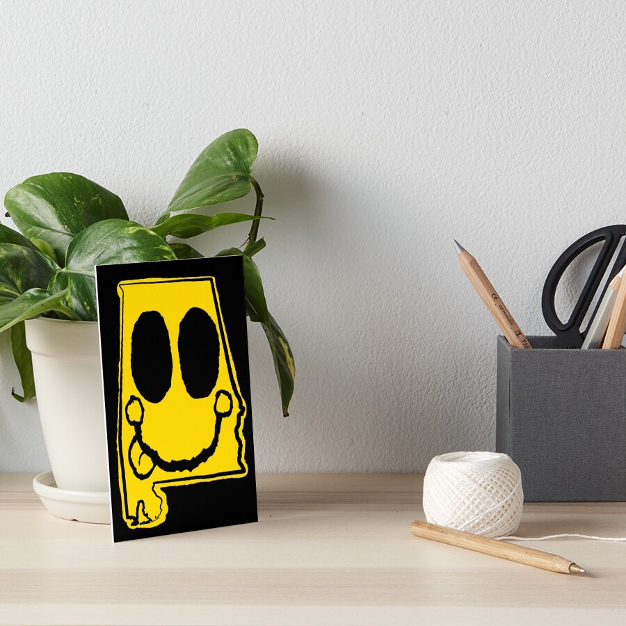 "Alabama Happy Face with tongue sticking out" Art Board Print by ...