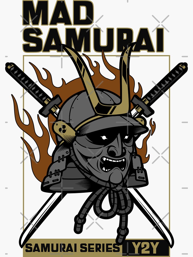 "MAD SAMURAI - SAMURAI SERIES Y2Y" Sticker for Sale by AmineMZOURHI ...