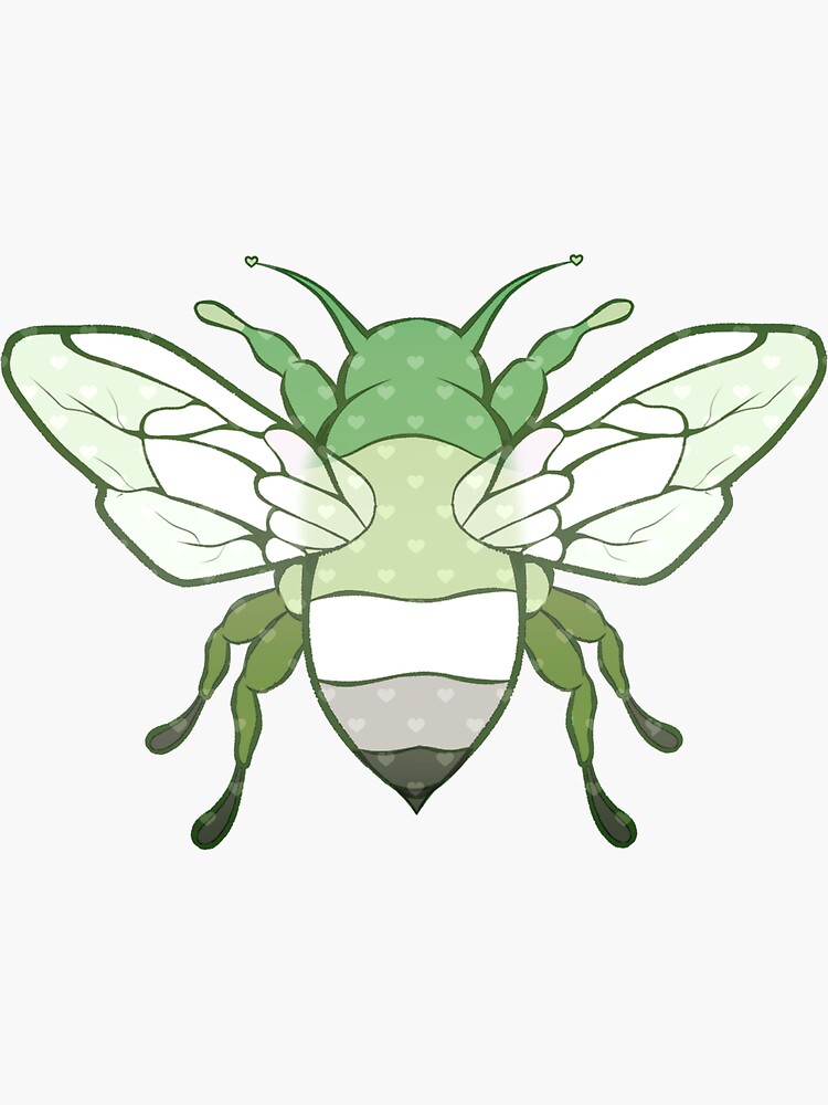 "Aromantic bee - (Aromantic bee print)" Sticker by Zer0Arts | Redbubble