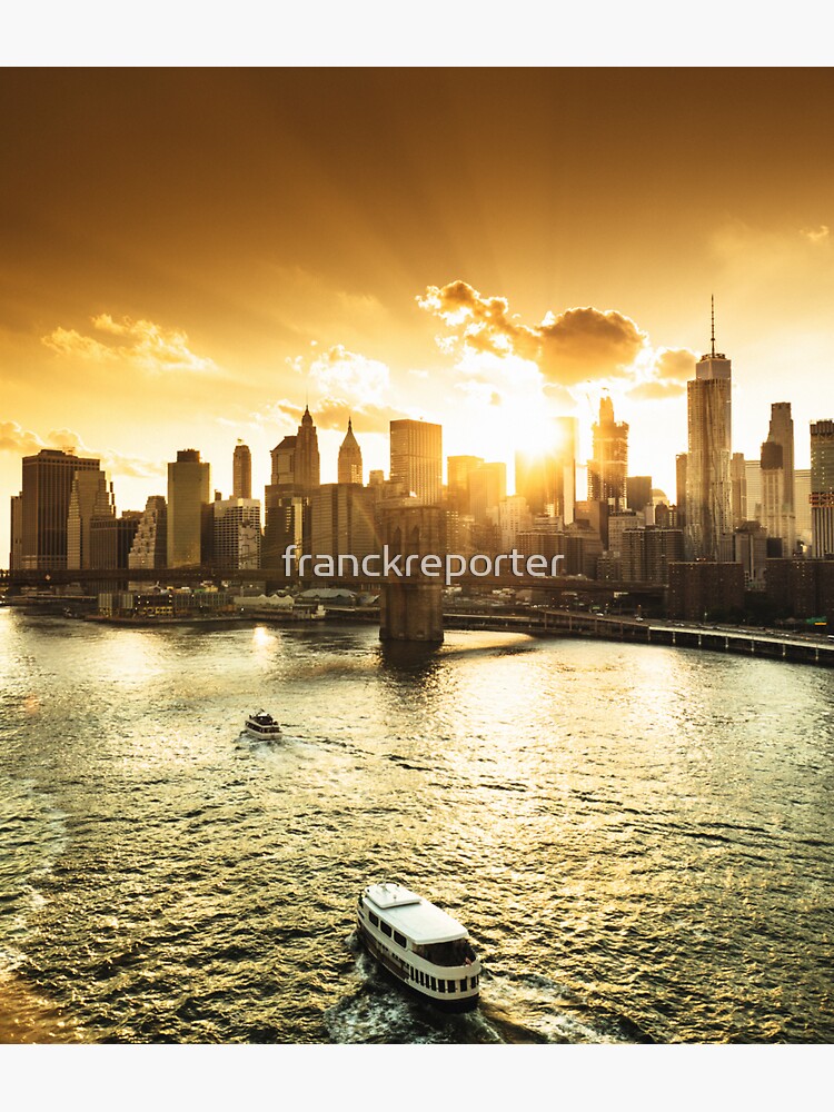 "manhattan skyline" Sticker by franckreporter | Redbubble