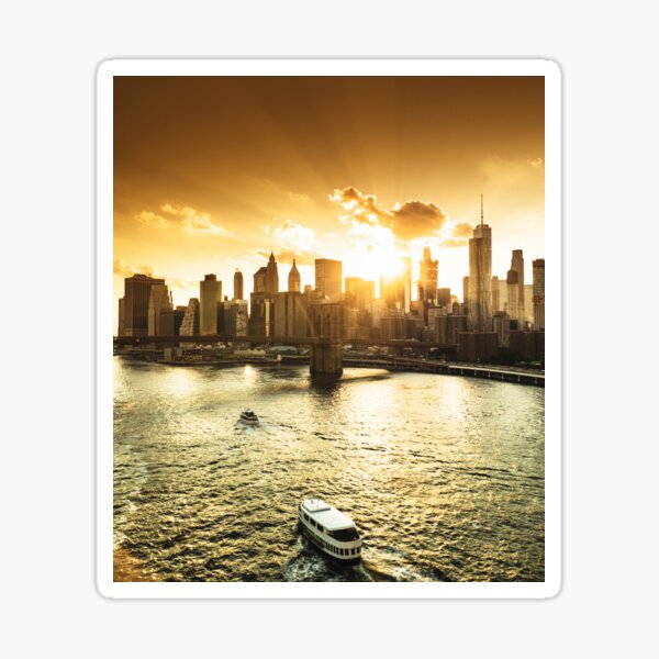 "manhattan skyline" Sticker by franckreporter | Redbubble