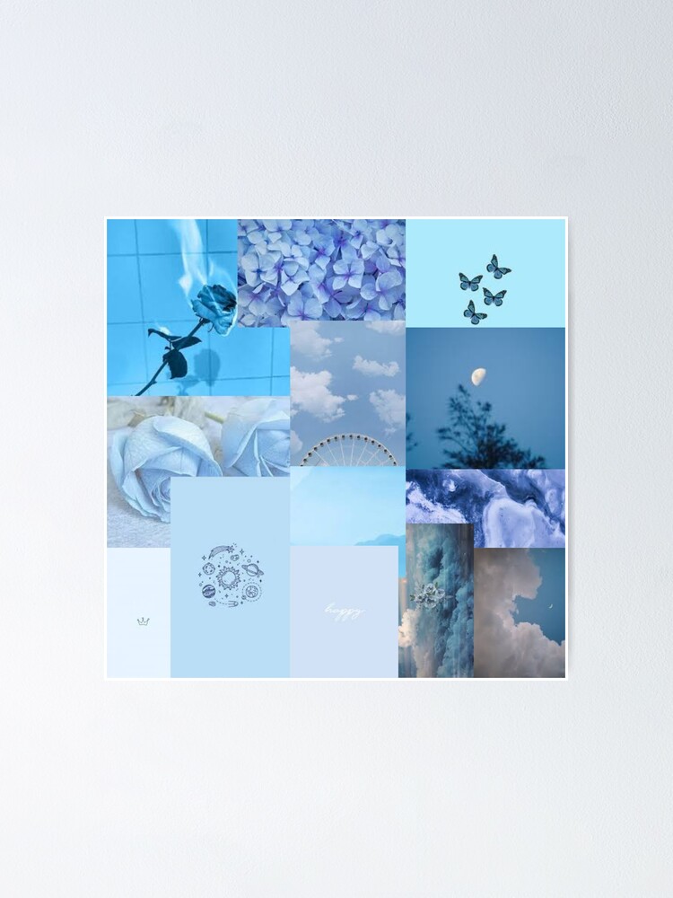 "Blue Aesthetic Collage" Poster for Sale by ChloeExtrasArts | Redbubble