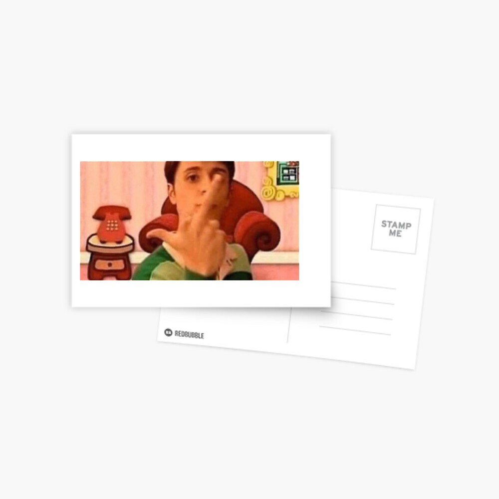 "Steve from Blues Clues giving the middle finger " Postcard for Sale by ...