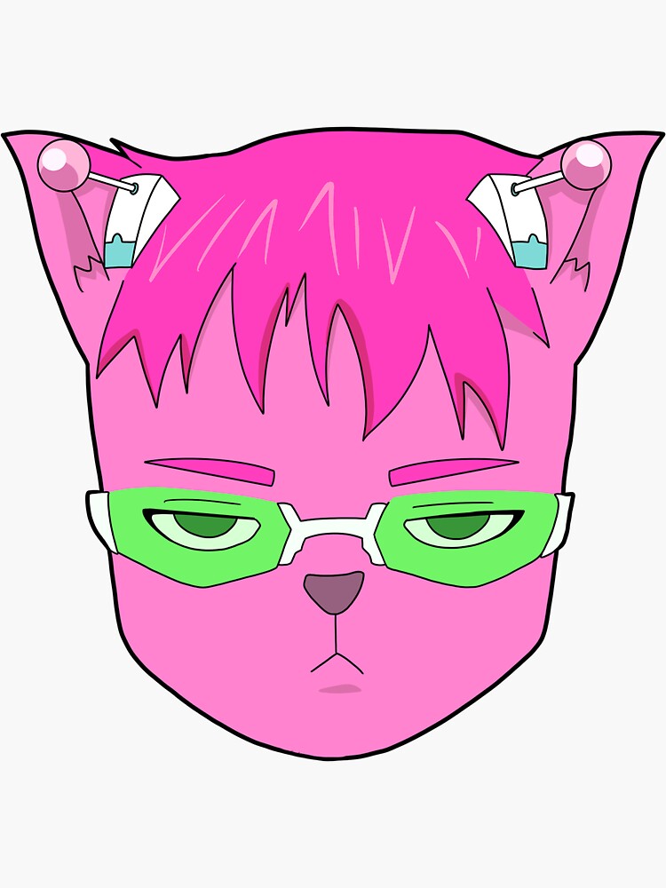 "Saiki Cat" Sticker for Sale by breyhendrick | Redbubble