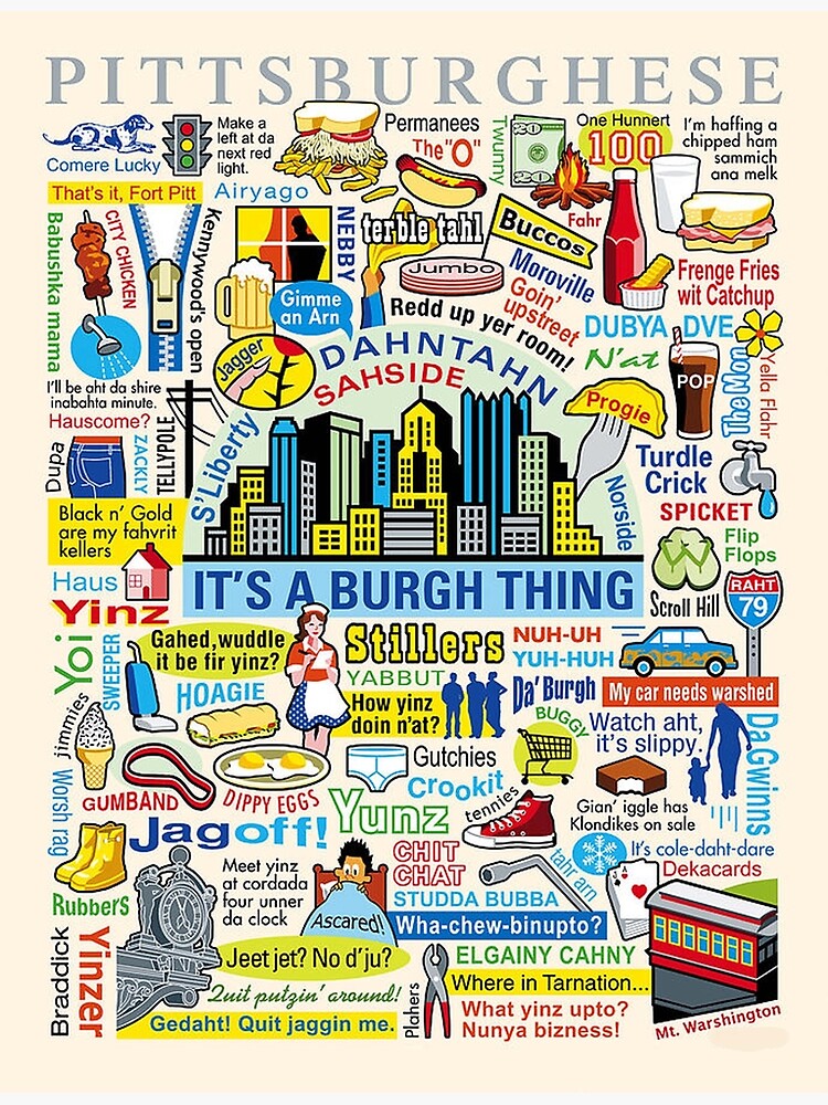 "Pittsburghese" Poster for Sale by mizellwalter | Redbubble