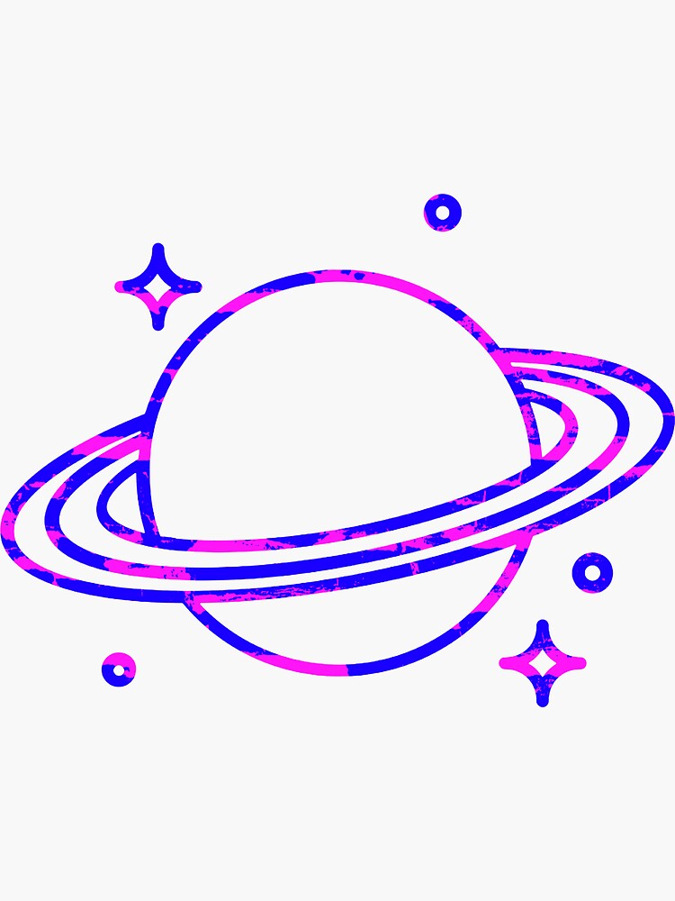 "Saturn Outline" Sticker for Sale by MacroPatterns | Redbubble