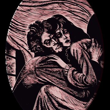 "Wuthering Heights Old Book Illustration Woodcut | Heathcliff & Cathy ...