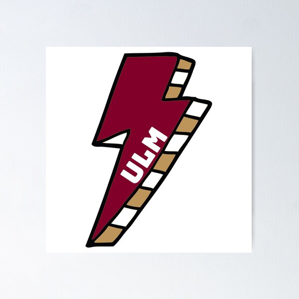 "ULM University of Louisiana Monroe Lightning Bolt" Poster for Sale by ...