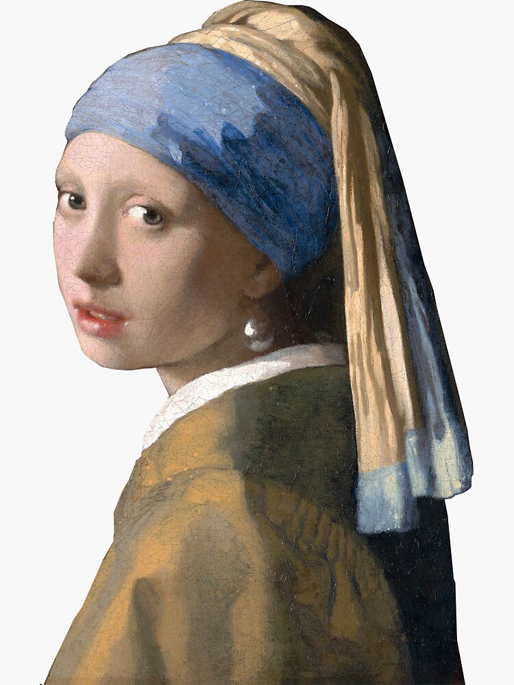 "Girl with a Pearl Earing" Sticker for Sale by SainteCulotte | Redbubble