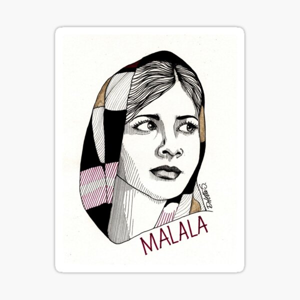 "malala yousafzai" Sticker for Sale by PoliticsPrint | Redbubble