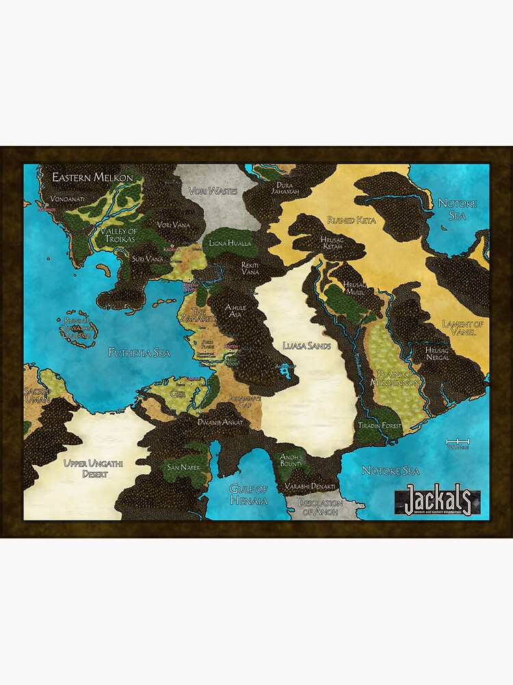 "Map of the Zaharets, the Land of Risings, from the Jackals Bronze Age ...