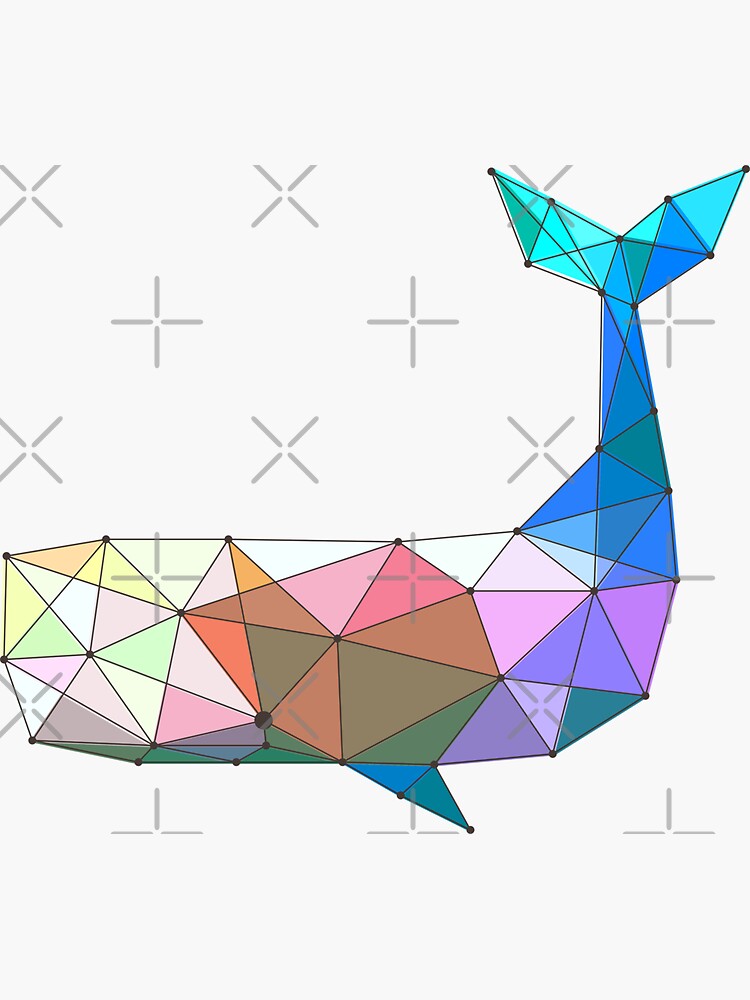 "Geometric Whale" Sticker for Sale by sanashibata | Redbubble