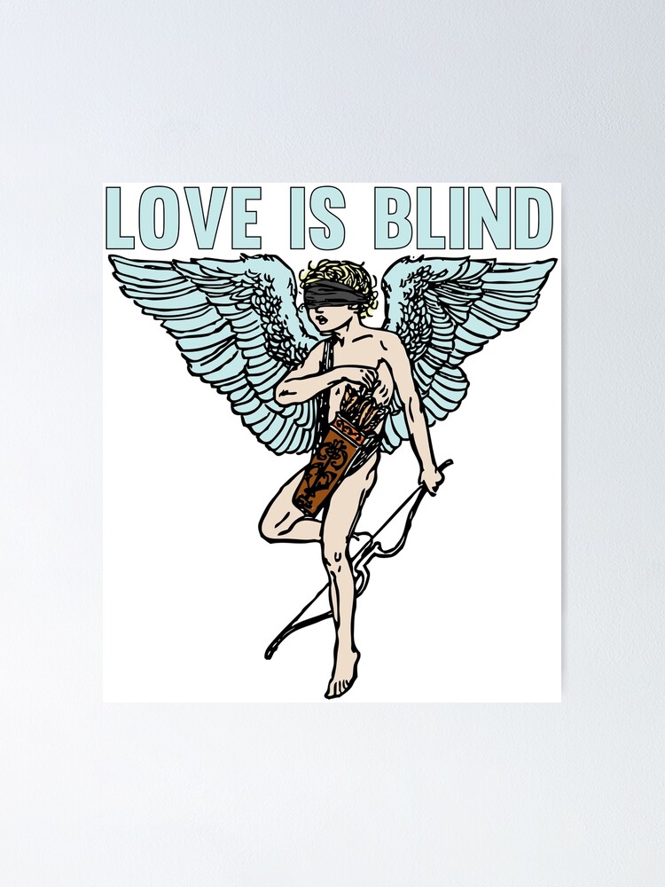 "Love is Blind Cute Cool Vintage Cartoon Cupid T-shirts And Gifts ...