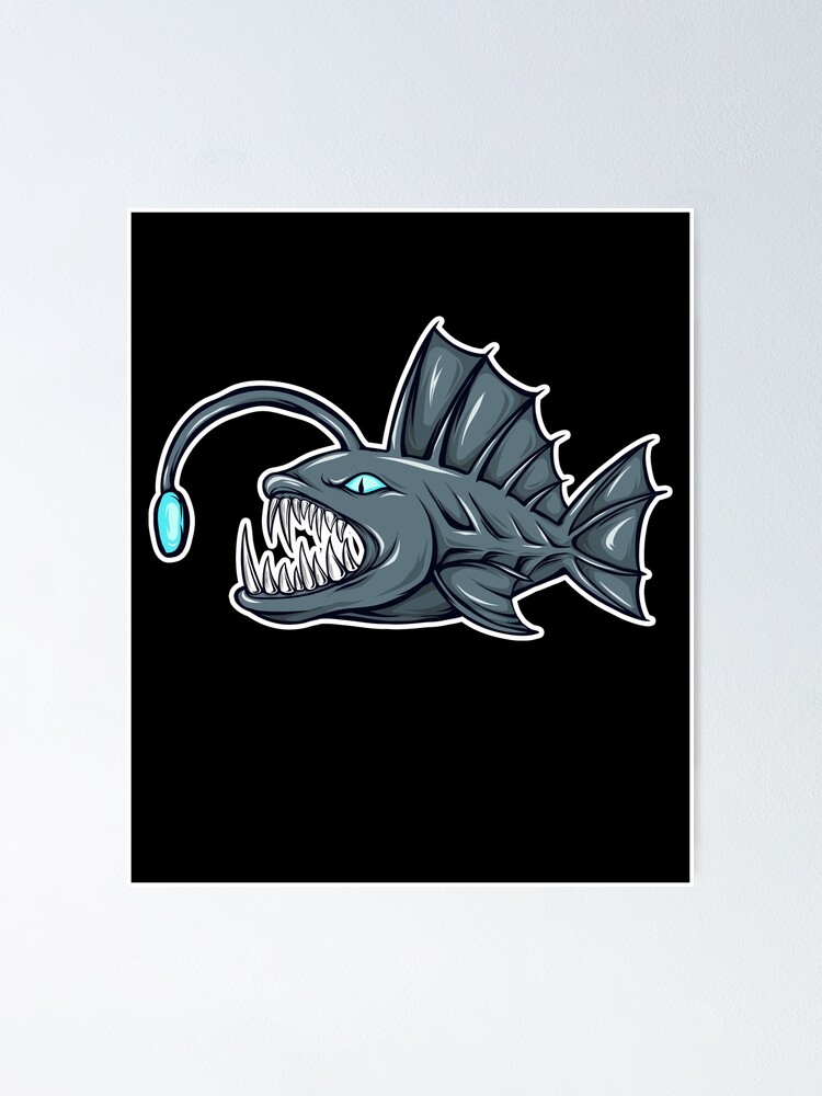 "Amazing Angry Angler Fish" Poster for Sale by DrahCKDesign | Redbubble
