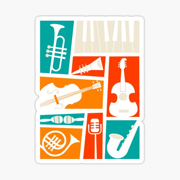 "Jazz Music Poster" Sticker for Sale by Yernarb | Redbubble