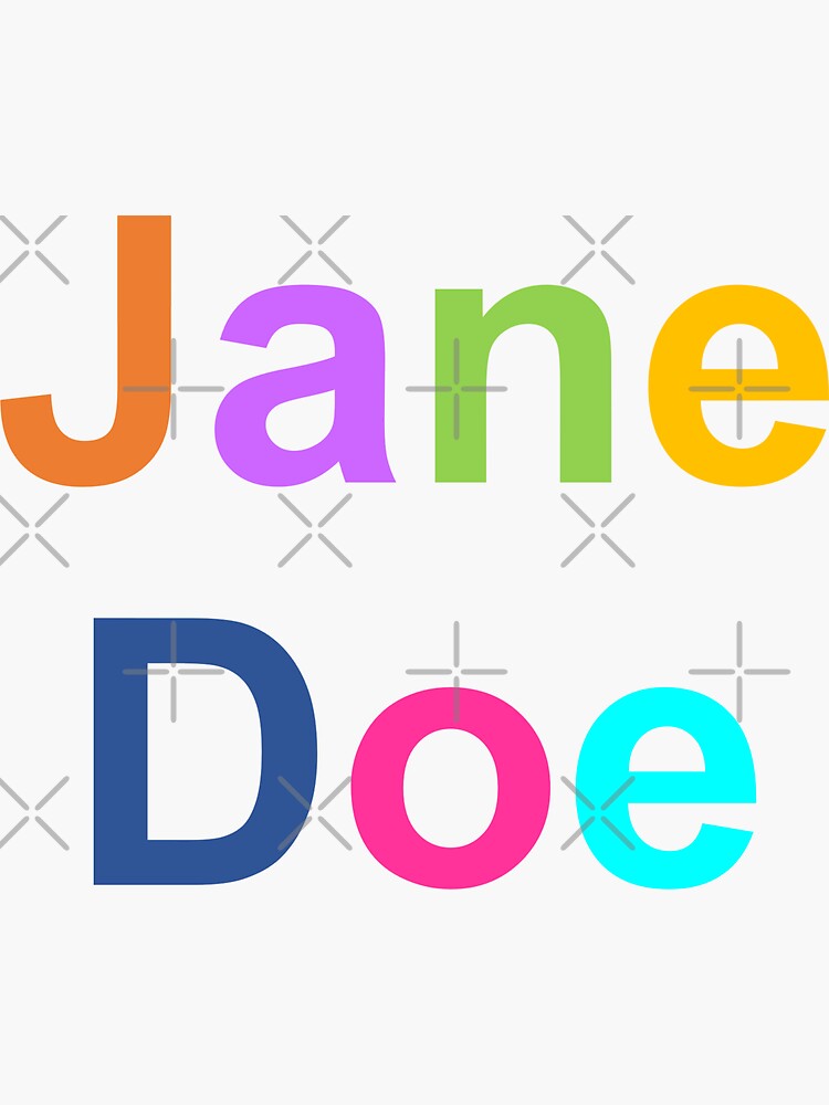 "Jane Doe" Sticker by FaneelaBi | Redbubble