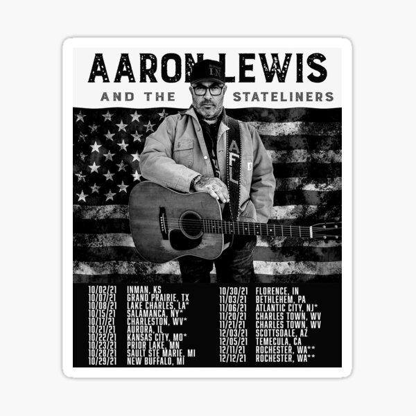 "Official Merchandise of Aaron Lewis Tour 2021" Sticker for Sale by ...