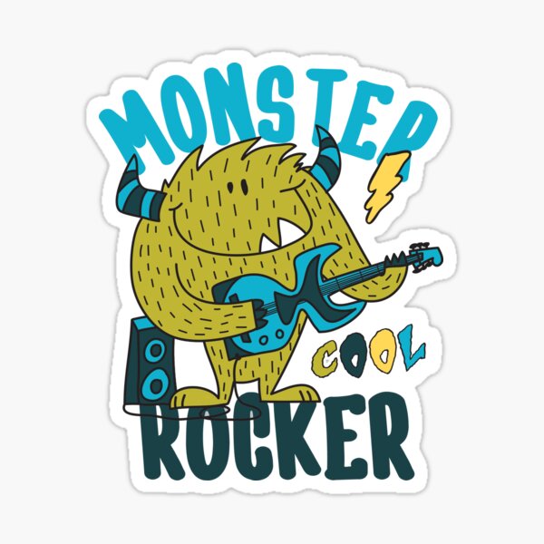 "MONSTER ROCKER STICKER" Sticker for Sale by STICKERAGENT007 | Redbubble