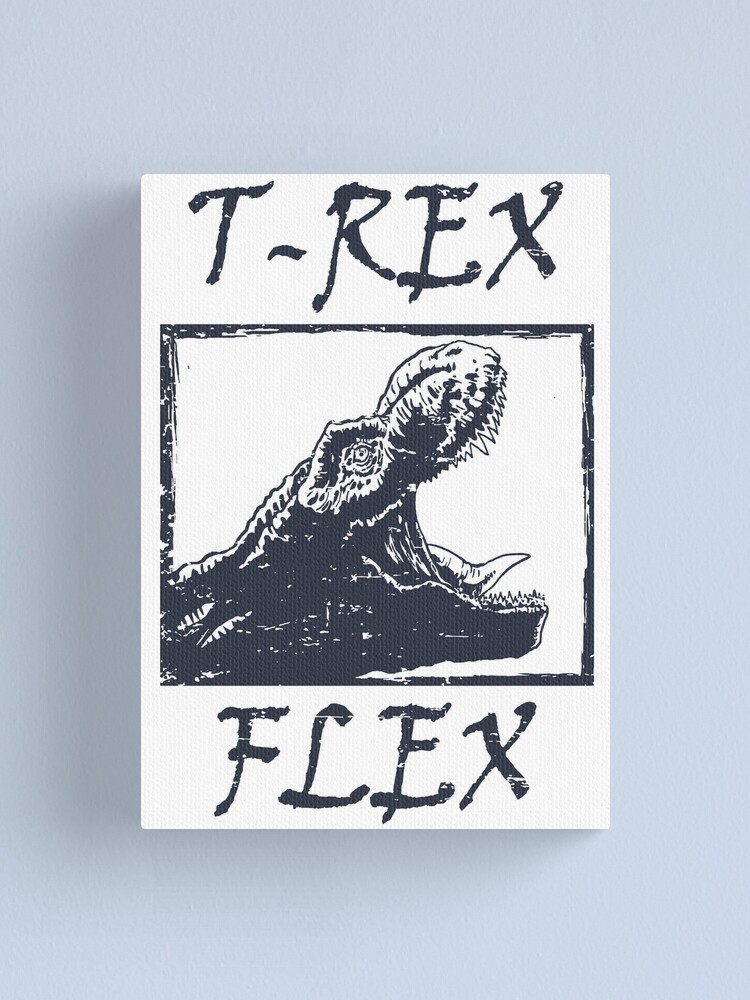 "T-Rex Flex Dino Distressed Retro Black" Canvas Print by Ebayson74 ...
