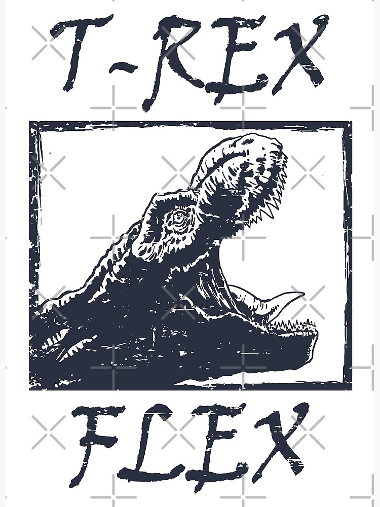 "T-Rex Flex Dino Distressed Retro Black" Canvas Print by Ebayson74 ...