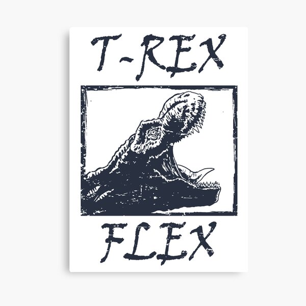 "T-Rex Flex Dino Distressed Retro Black" Canvas Print by Ebayson74 ...