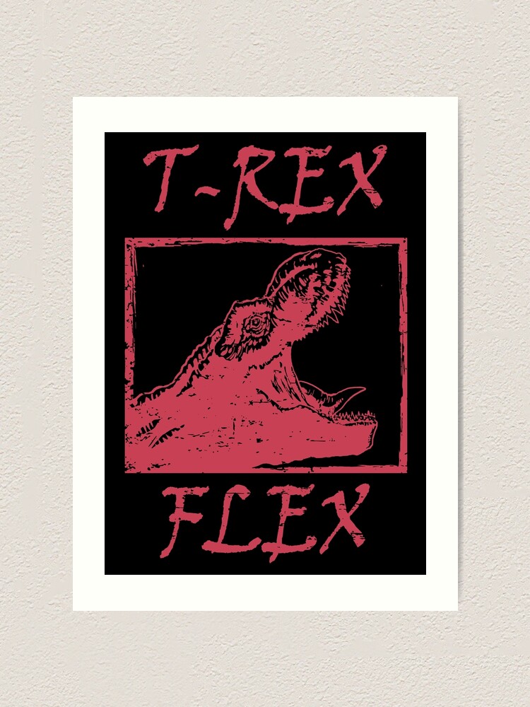 " T-Rex Flex Dino Distressed Retro Red" Art Print by Ebayson74 | Redbubble