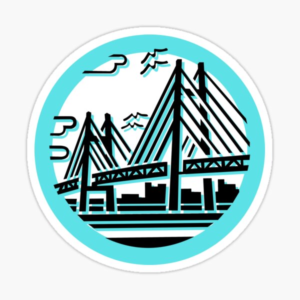 "Geometric Landscape 3 - City Bridge" Sticker for Sale by RUZELING ...