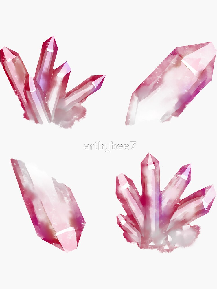"Pink Crystal Stickers Pack" Sticker for Sale by artbybee7 | Redbubble