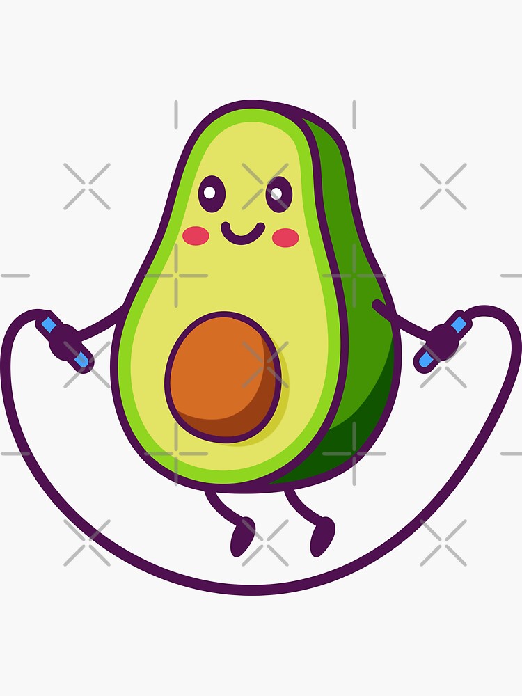 "Rope Jumping Avocado " Sticker for Sale by Goshshop | Redbubble