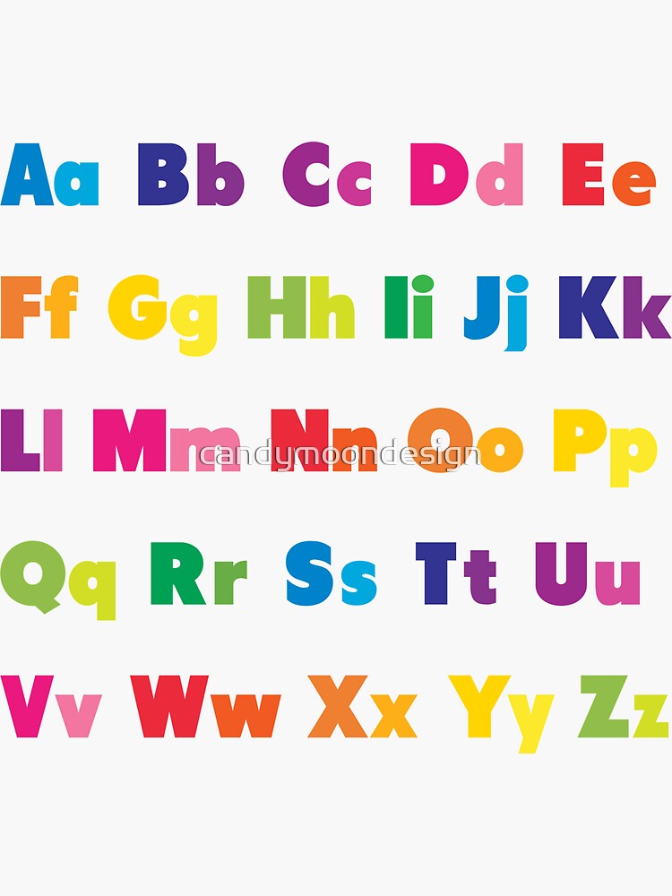 "Alphabet rainbow BRIGHTS! Learn Your ABCs" Sticker for Sale by ...