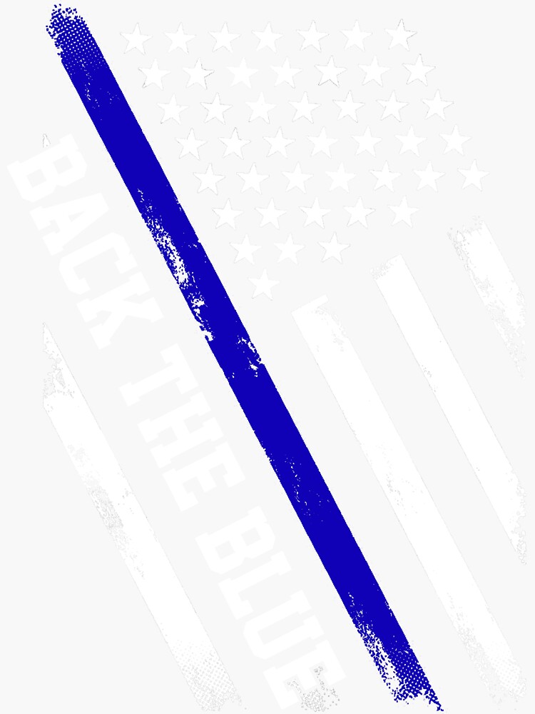 "Back the Blue Thin Blue Line American Flag Police Support" Sticker for ...