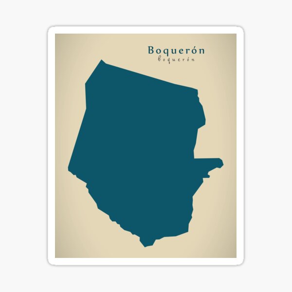 "Modern Map - Boqueron region map Paraguay PY" Sticker by ingomenhard ...