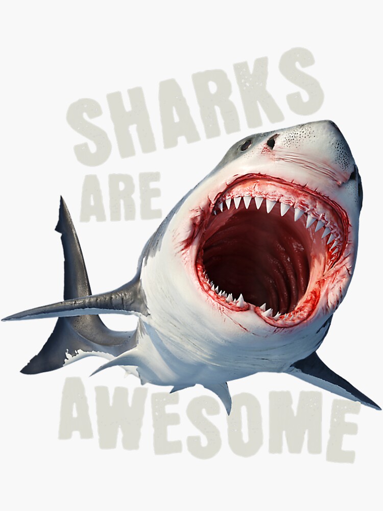 "Marine Predator Meme Awesome Megalodon Hungry Shark" Sticker for Sale ...