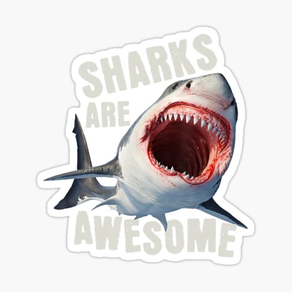 "Marine Predator Meme Awesome Megalodon Hungry Shark" Sticker for Sale ...